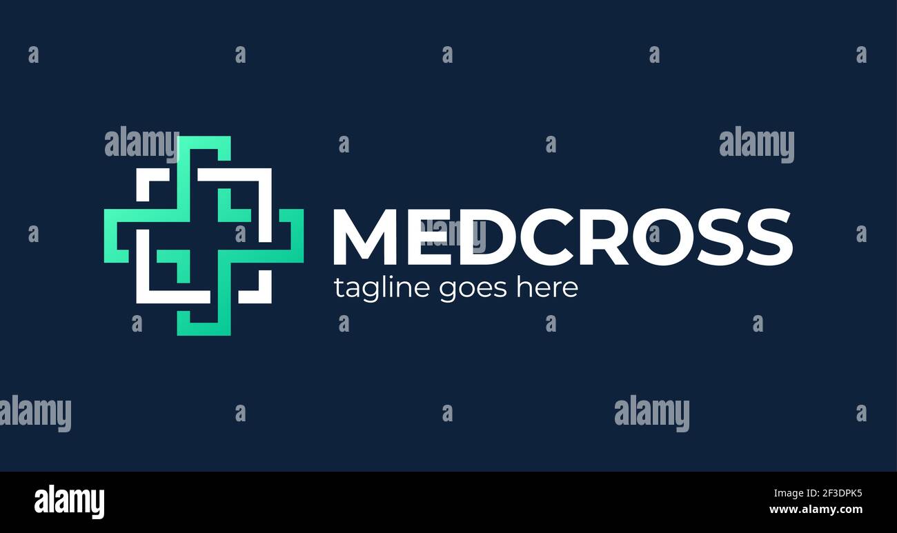 Medical Logo Design. Abstract Medical Cross Made From Abstract Square ...