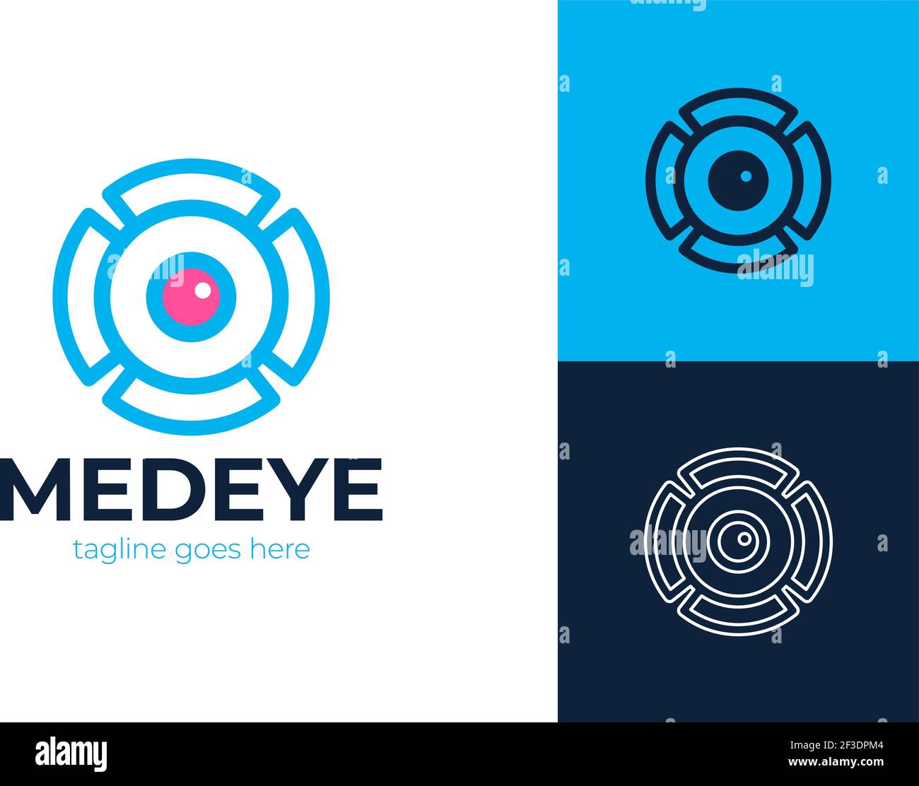 MRI machine scan device Eyes with Icons Health logo Design concept ...