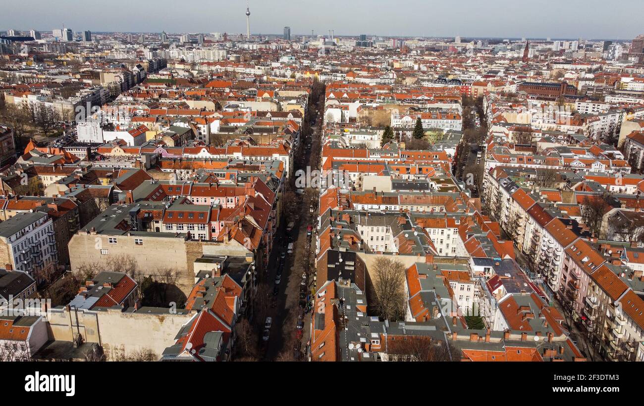 The residential areas in Berlin Neukoelln - aerial view Stock Photo - Alamy