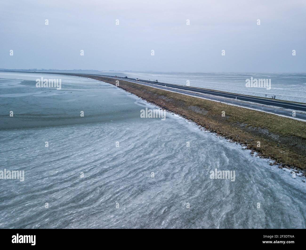 Aerial view dike separating hi-res stock photography and images - Alamy