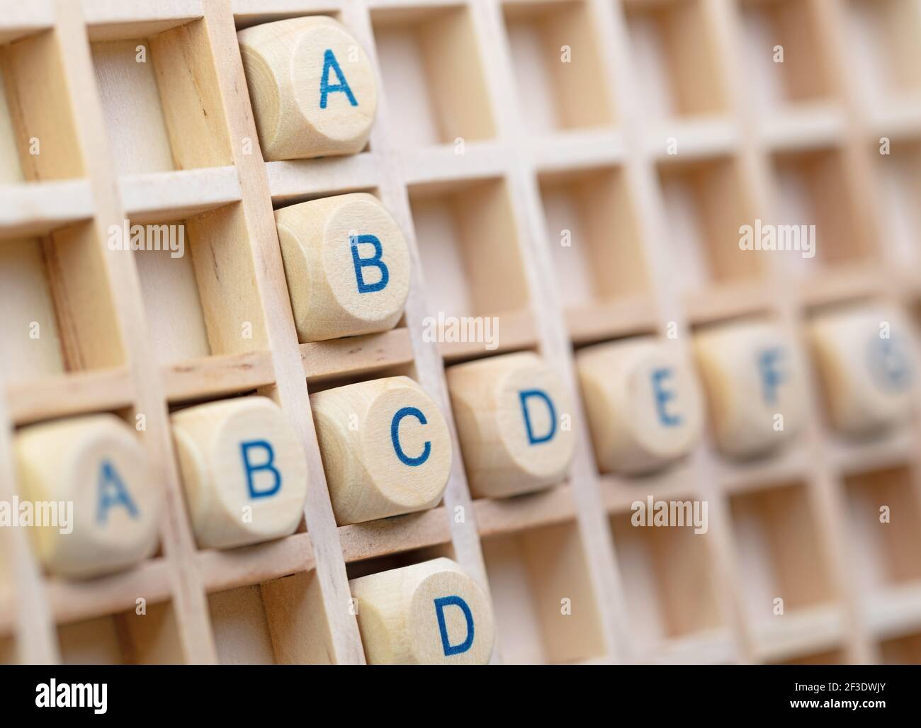 Wooden cubes abc hi-res stock photography and images - Alamy