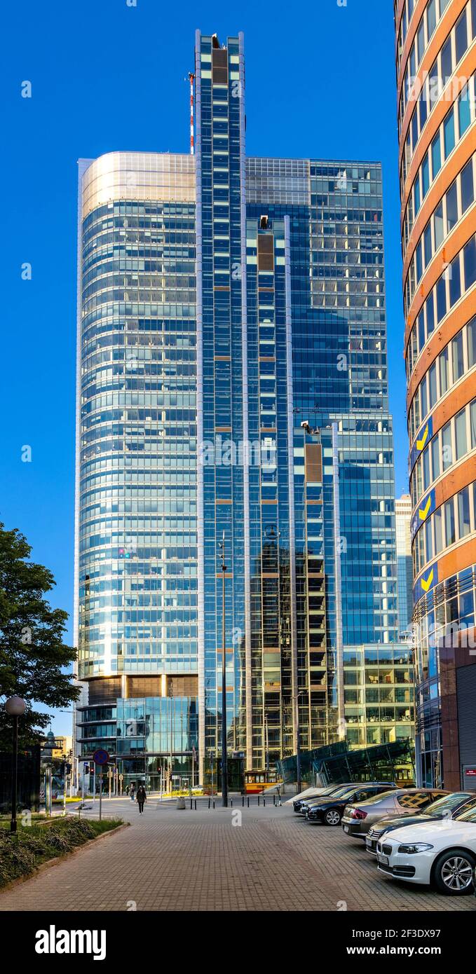 Warsaw, Poland - May 22, 2020: Rondo 1 - Rondo One and Ilmet Tower ...