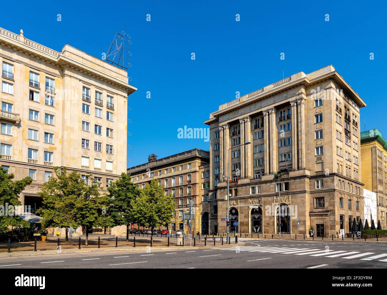 Warsaw, Poland - June 28, 2020: Marszalkowska 53 classic communist ...