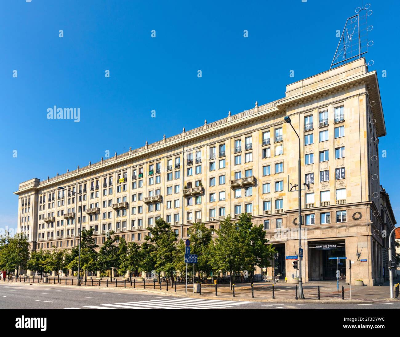 Warsaw, Poland - June 28, 2020: Plac Konstytucji 5 classic communist ...
