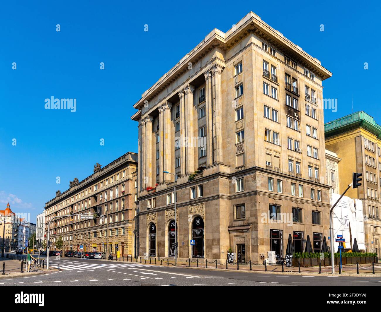 Warsaw, Poland - June 28, 2020: Marszalkowska 53 classic communist ...