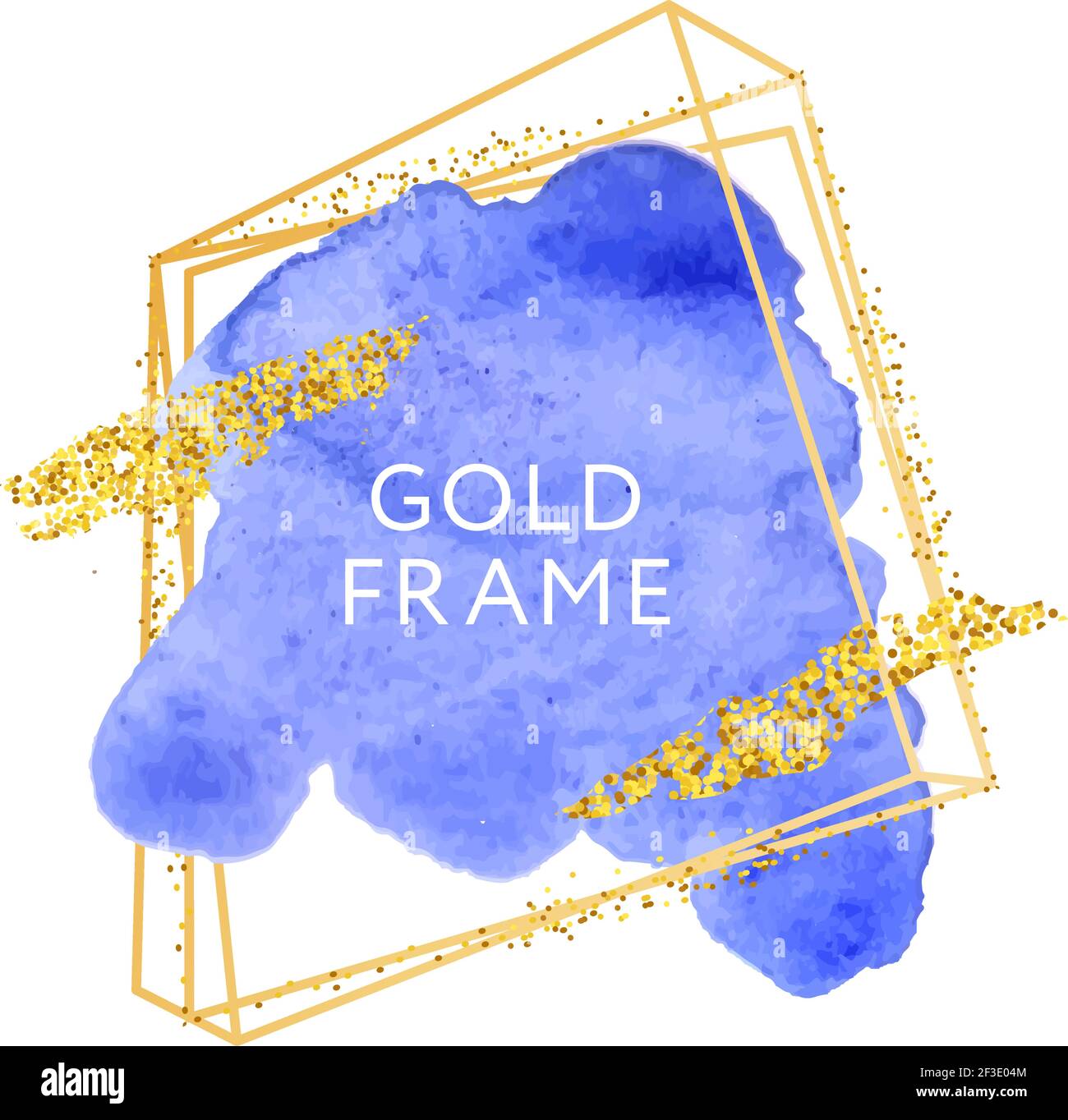 Blue square. Abstract stylish watercolor background. Vector Stock ...