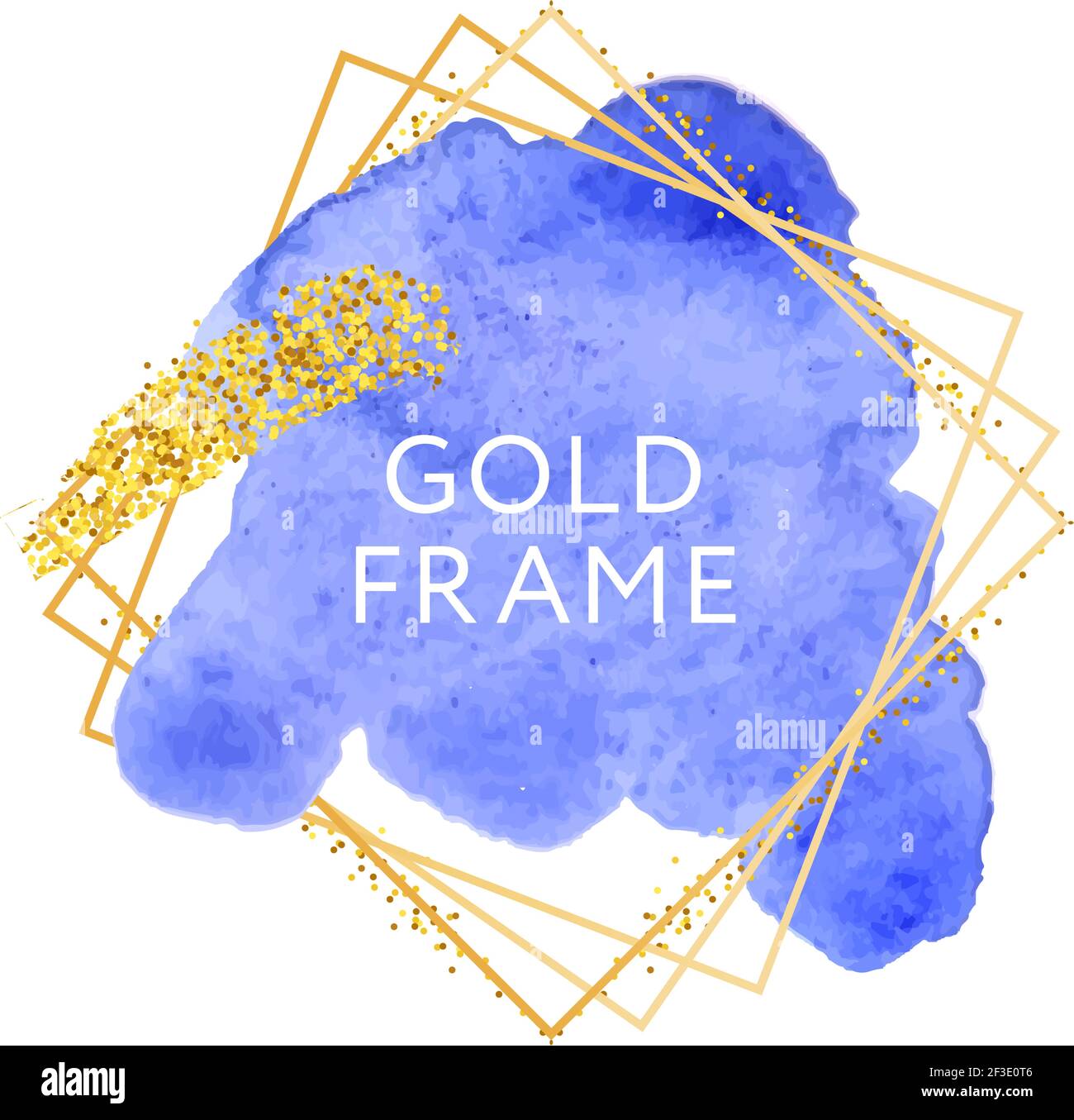 Blue square. Abstract stylish watercolor background. Vector Stock ...