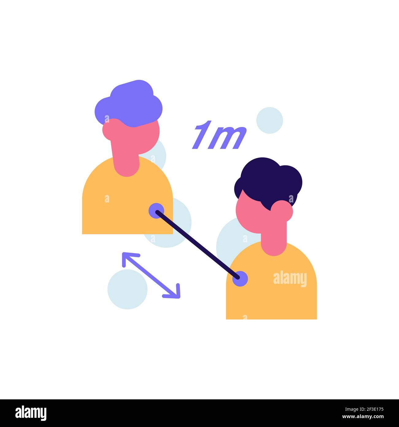 Social distancing pandemic logo flat vector icon Stock Vector Image ...