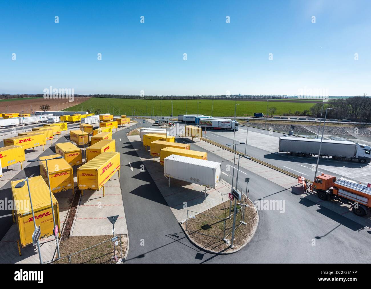 Beautiful Aerial view of an Amazon logistics / distribution warehouse ...