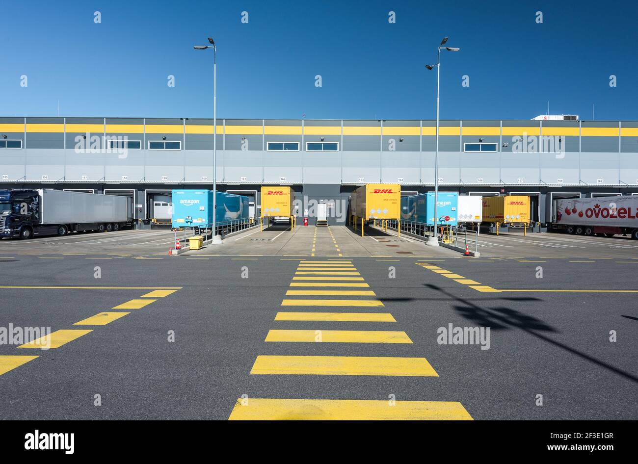 Beautiful Aerial view of an Amazon logistics / distribution warehouse ...