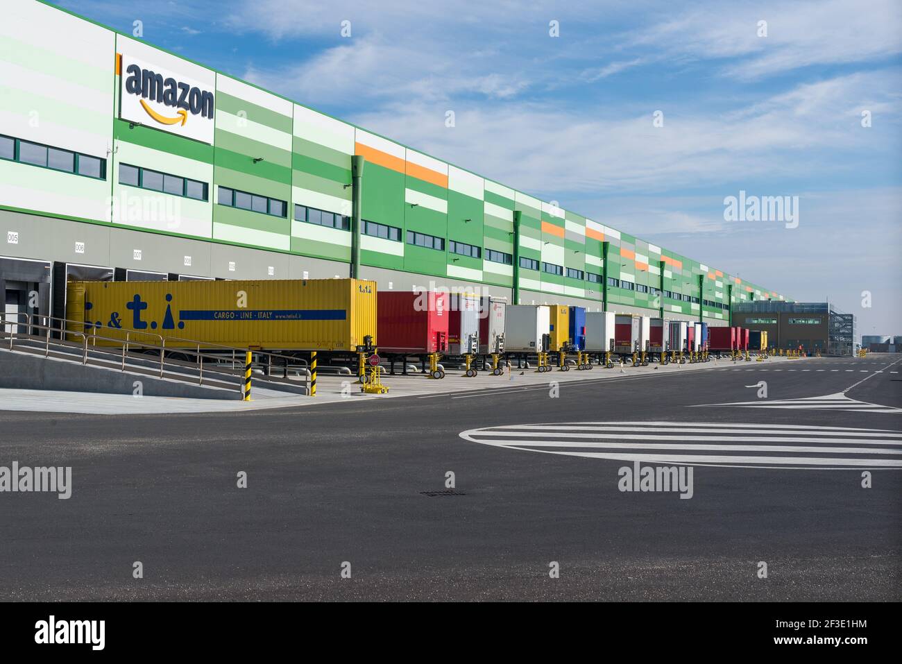 Beautiful Aerial view of an Amazon logistics / distribution warehouse ...