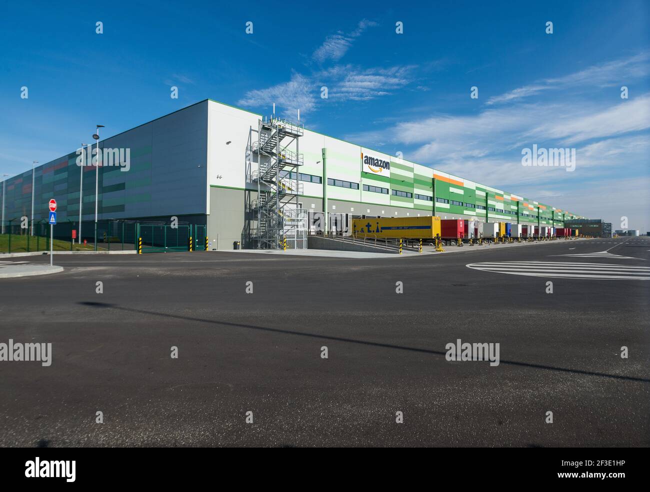 Beautiful Aerial view of an Amazon logistics / distribution warehouse ...