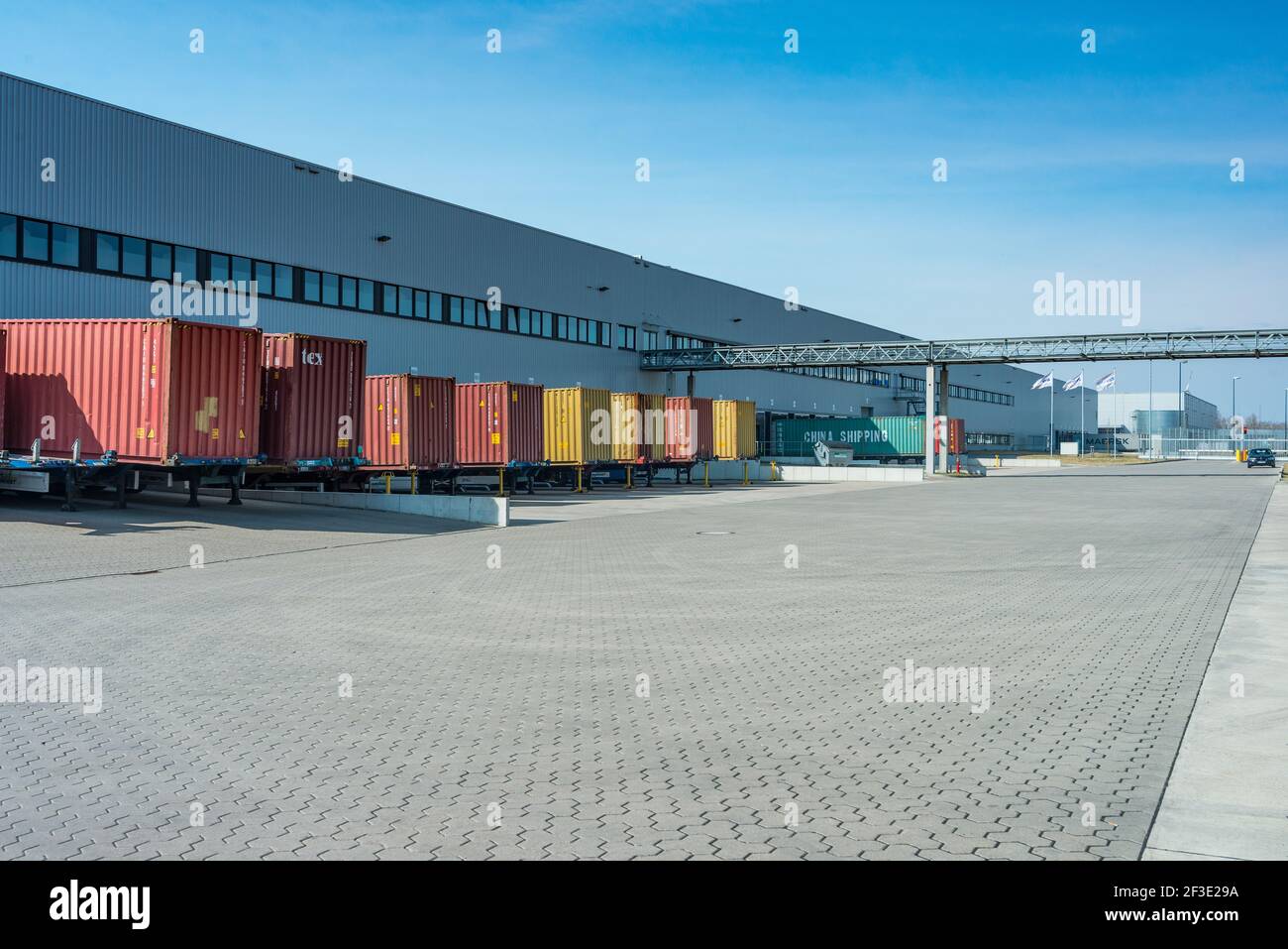 Beautiful Aerial view of a logistics / industrial warehouse Stock Photo ...