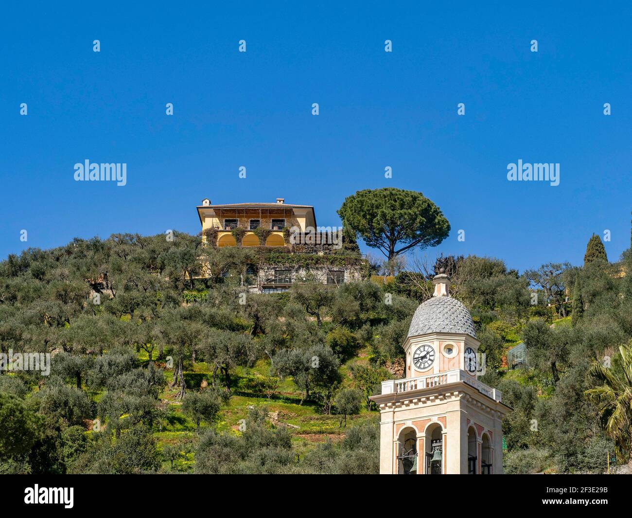 Portofino pictoresque village Italy colorful buildings villa Stock ...