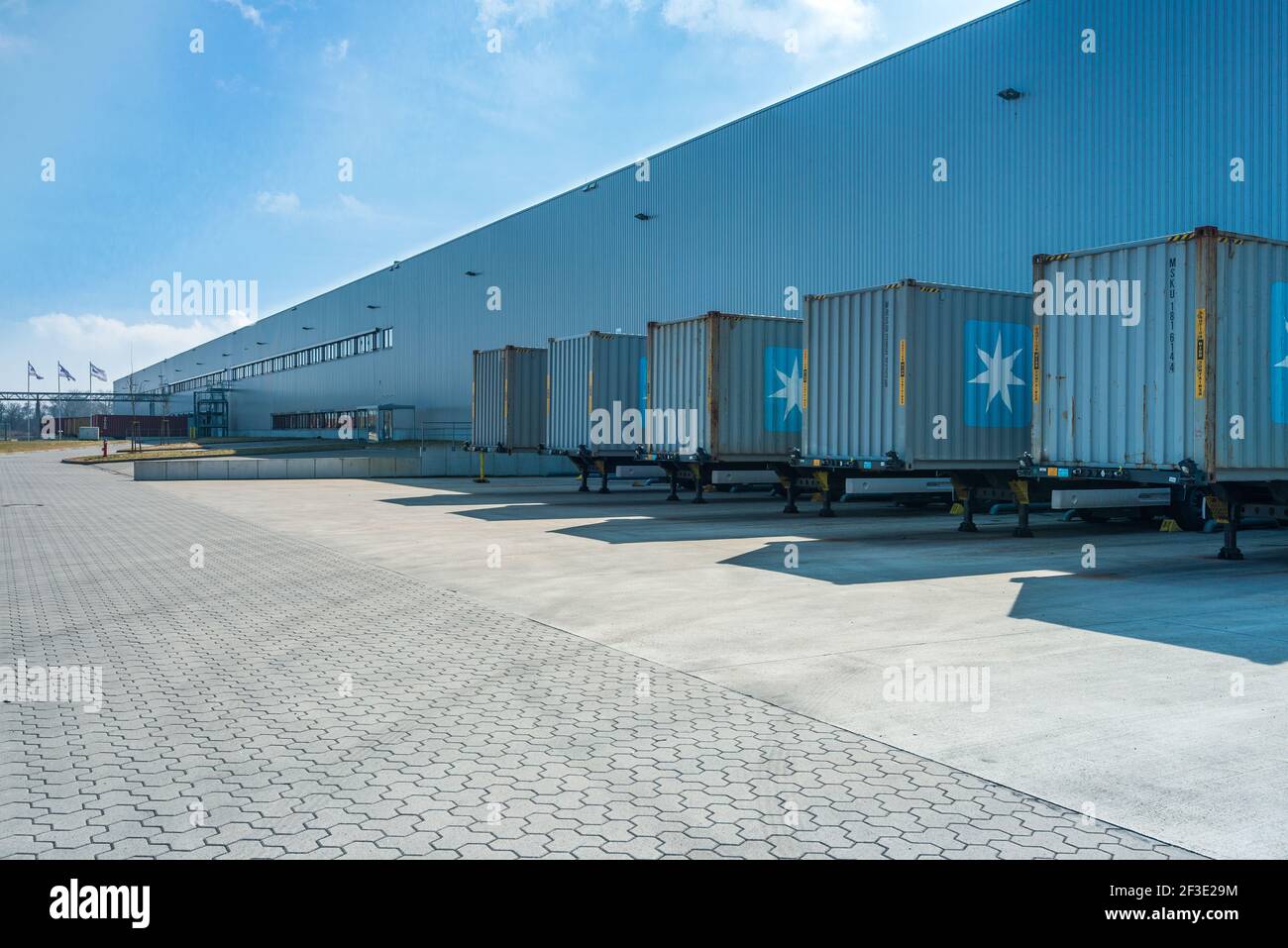Beautiful Aerial view of a logistics / industrial warehouse Stock Photo ...