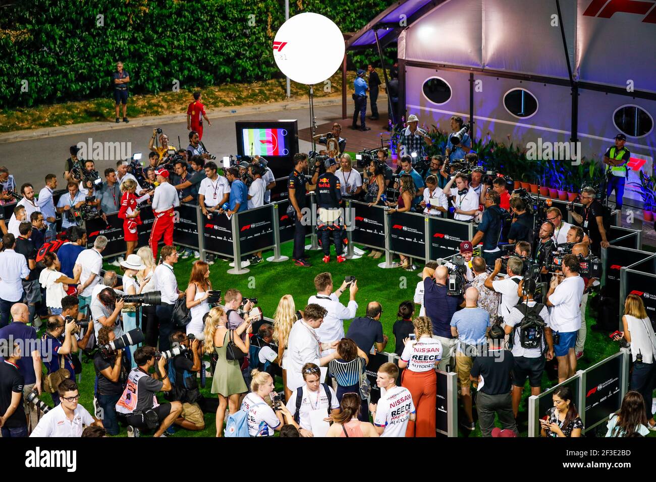The interview area in the paddock during the 2018 Formula One World ...