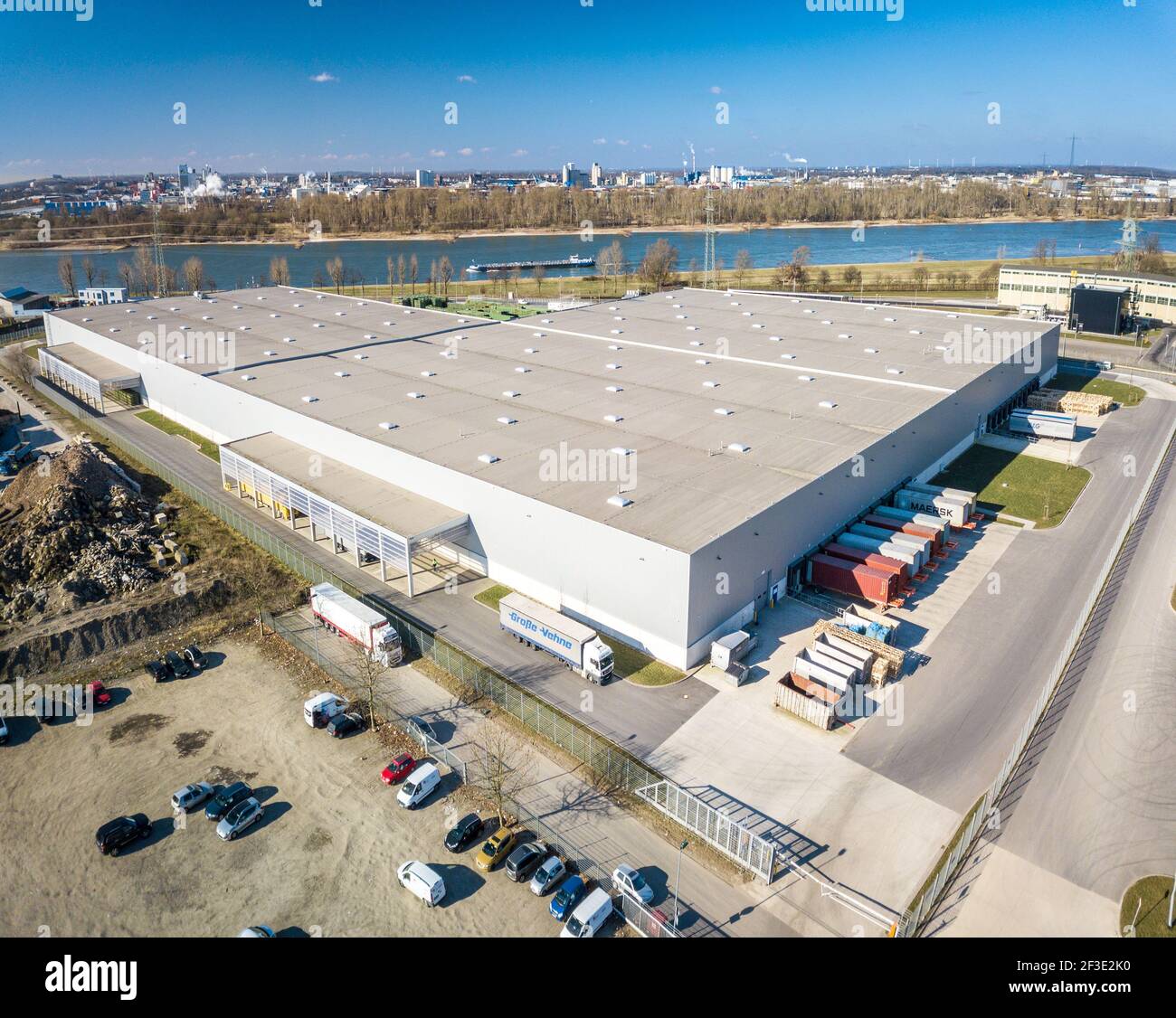 Beautiful Aerial view of a logistics / industrial warehouse Stock Photo ...
