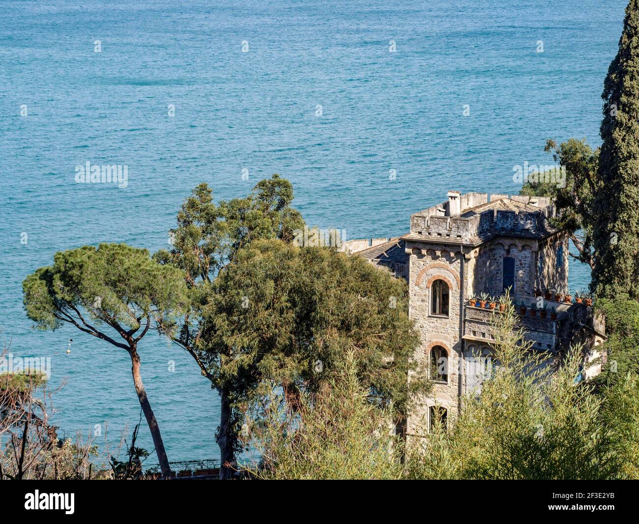 Portofino pictoresque village Italy colorful buildings villa Stock ...