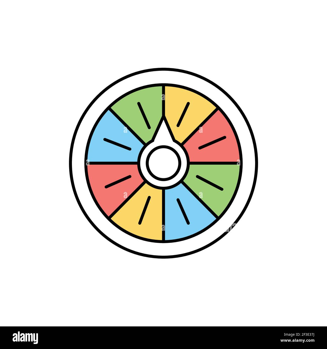 Fortune wheel olor line icon. Pictogram for web page, mobile app, promo ...