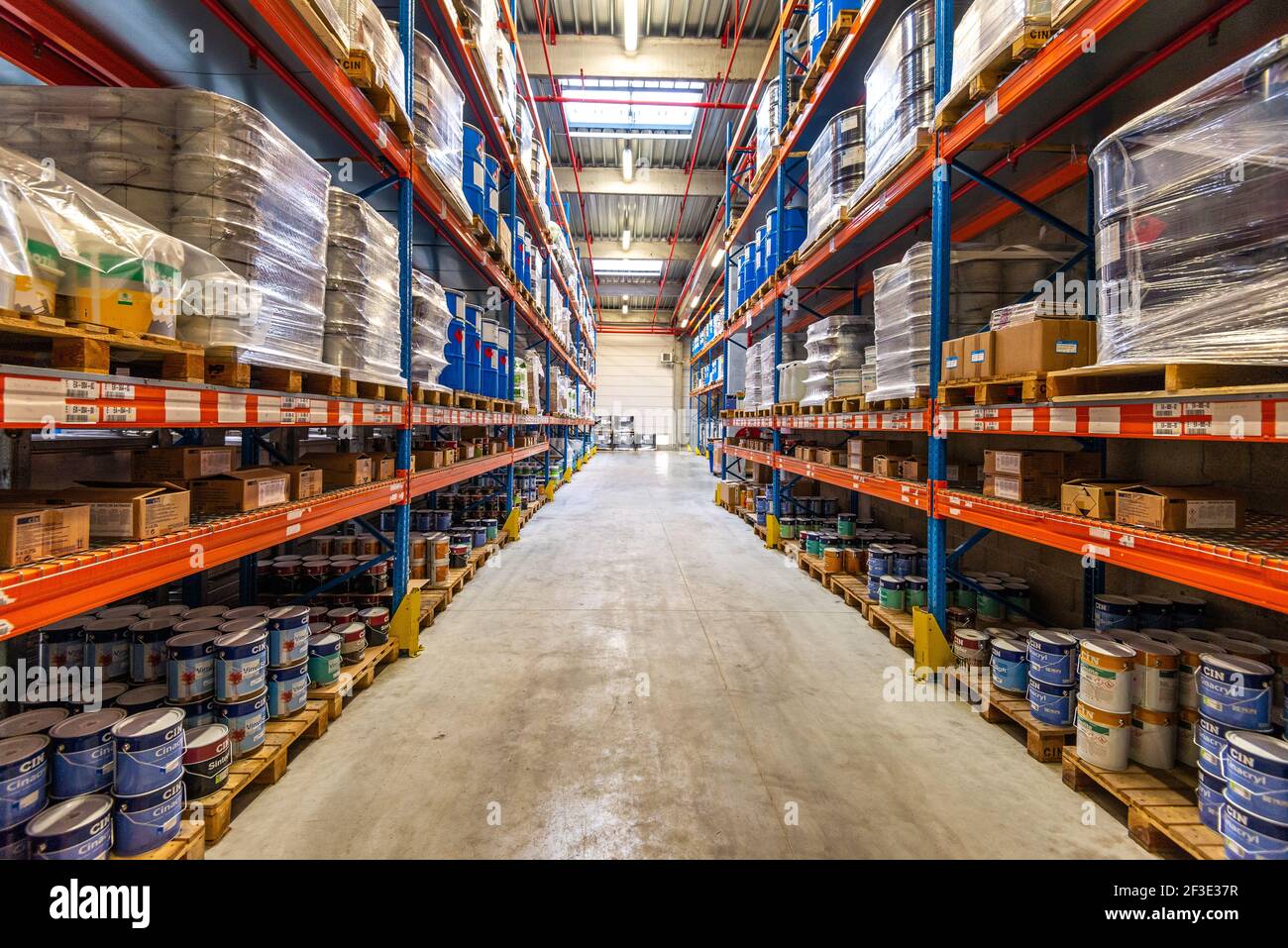Beautiful Aerial view of a logistics / industrial warehouse Stock Photo ...