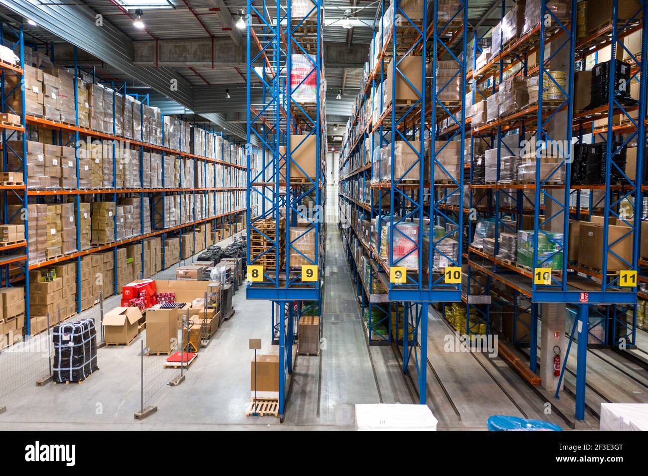 Beautiful Aerial view of a logistics / industrial warehouse Stock Photo ...