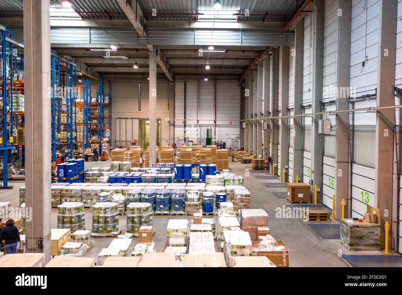 Beautiful Aerial view of a logistics / industrial warehouse Stock Photo ...