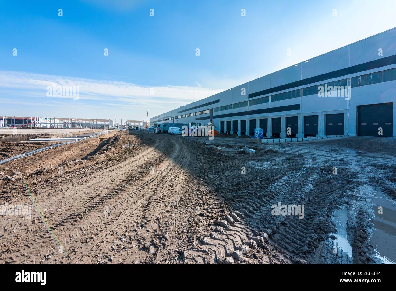 Beautiful Aerial view of a logistics / industrial warehouse Stock Photo ...