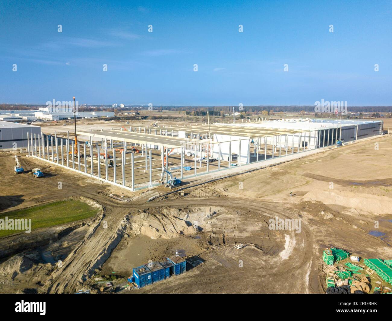 Beautiful Aerial view of a logistics / industrial warehouse Stock Photo ...