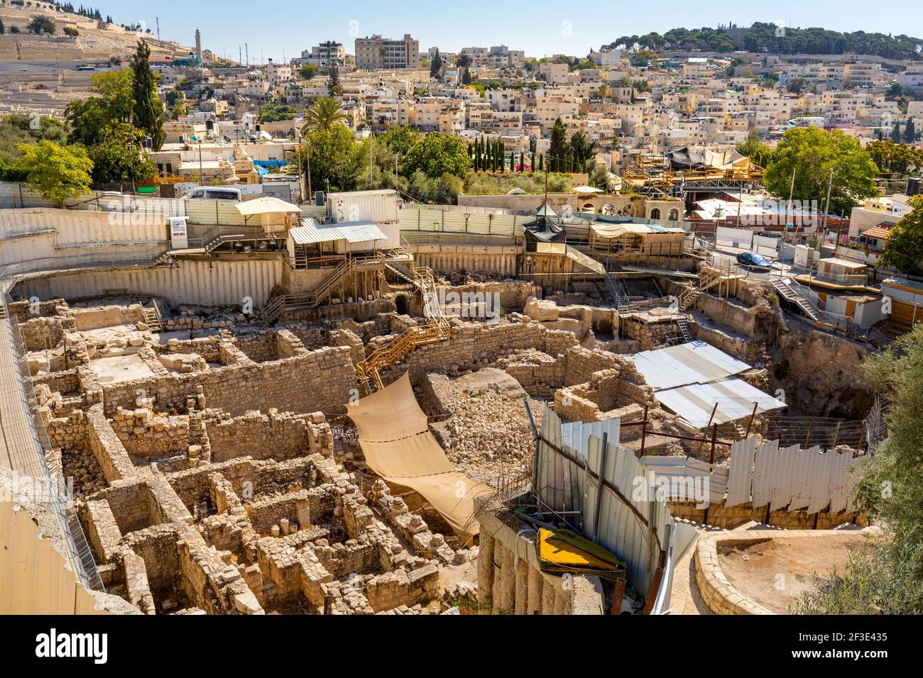 Jerusalem, Israel - October 12, 2017: Archeological site with ...