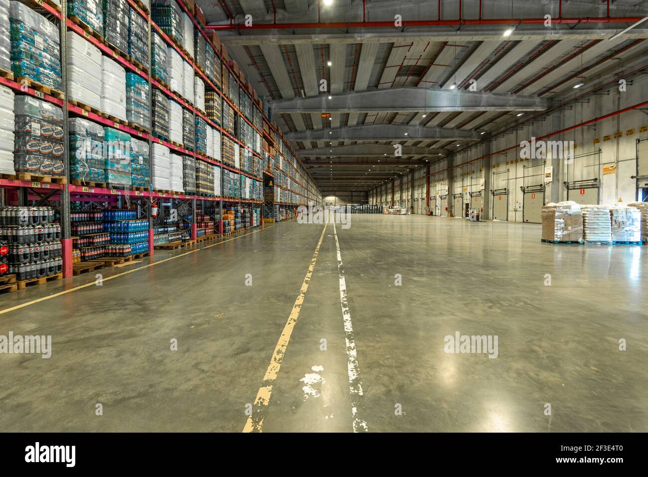 Beautiful Aerial view of a logistics / industrial warehouse Stock Photo ...