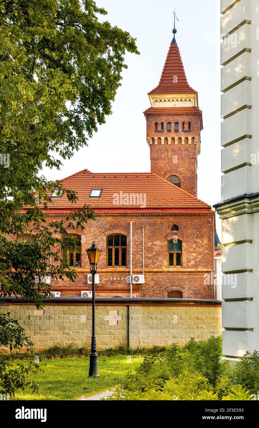 Zywiec, Poland - August 30, 2020: Historic neo-gothic brick tenement ...