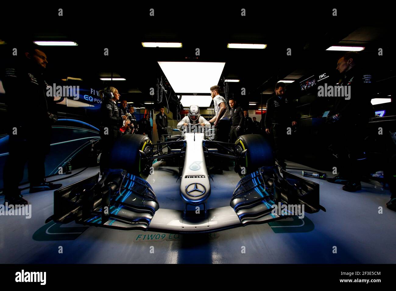 Lewis hamilton mercedes garage hi-res stock photography and images - Alamy
