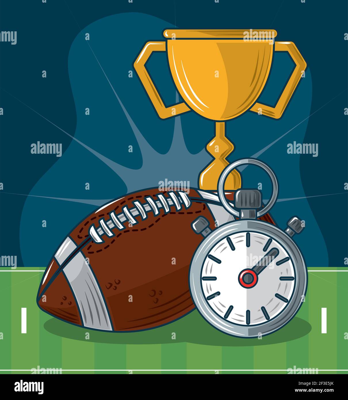 american football ball trophy stopwatch Stock Vector Image & Art - Alamy