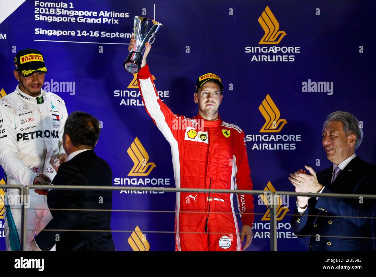 F1 singapore vettel podium hi-res stock photography and images - Alamy