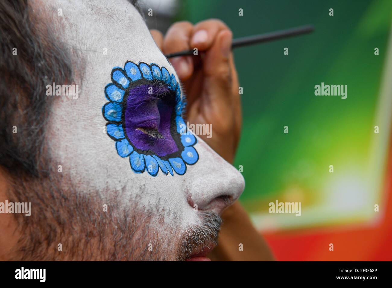 Face painting in the paddock during the 2018 Formula One World ...