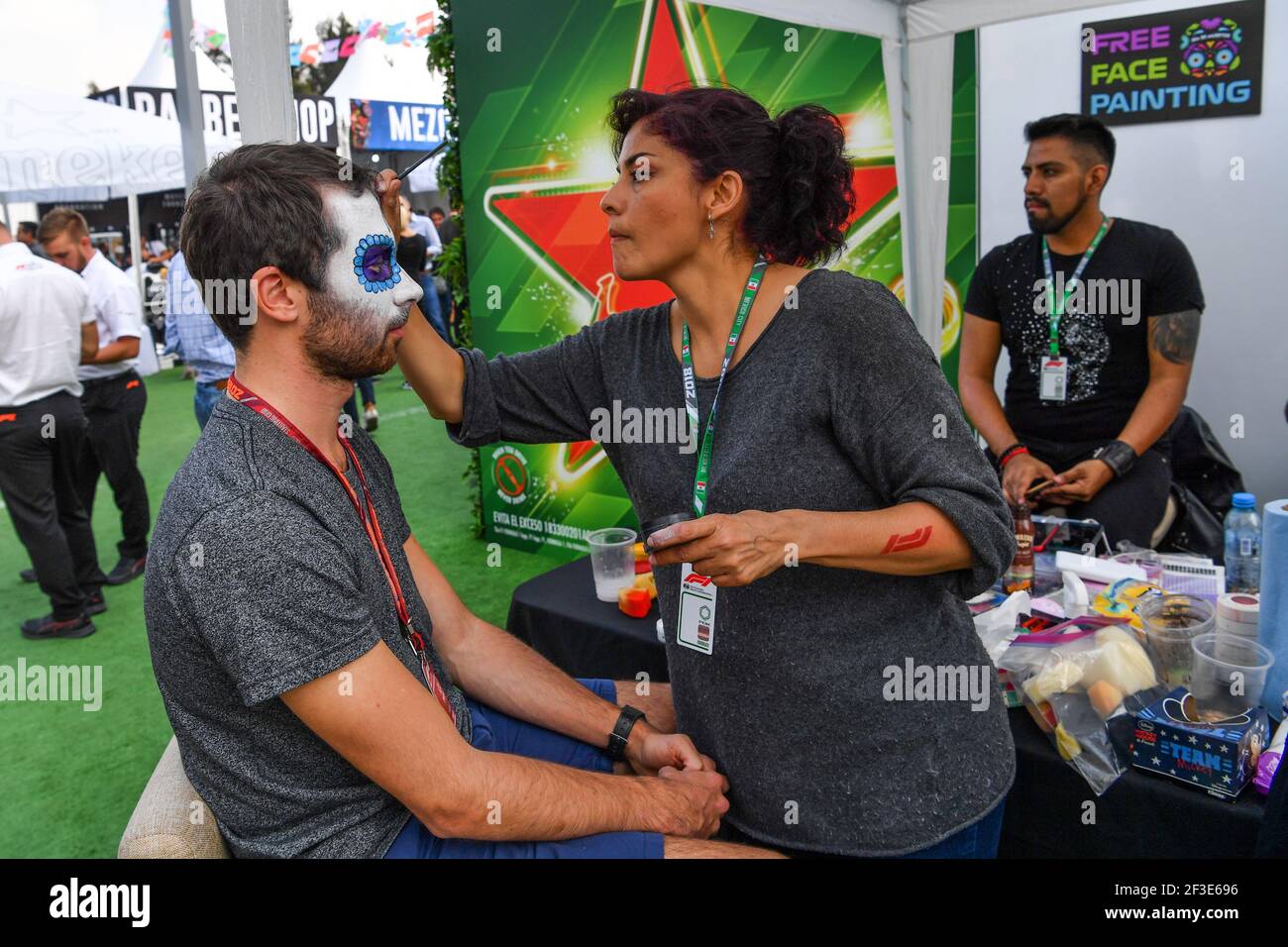 Face painting in the paddock during the 2018 Formula One World ...