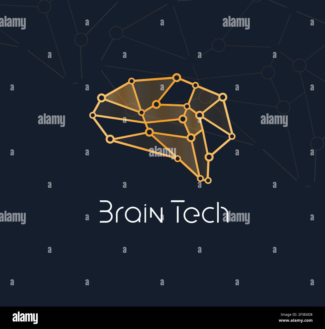 Brain tech logo concept for new communication technology. Abstract ...