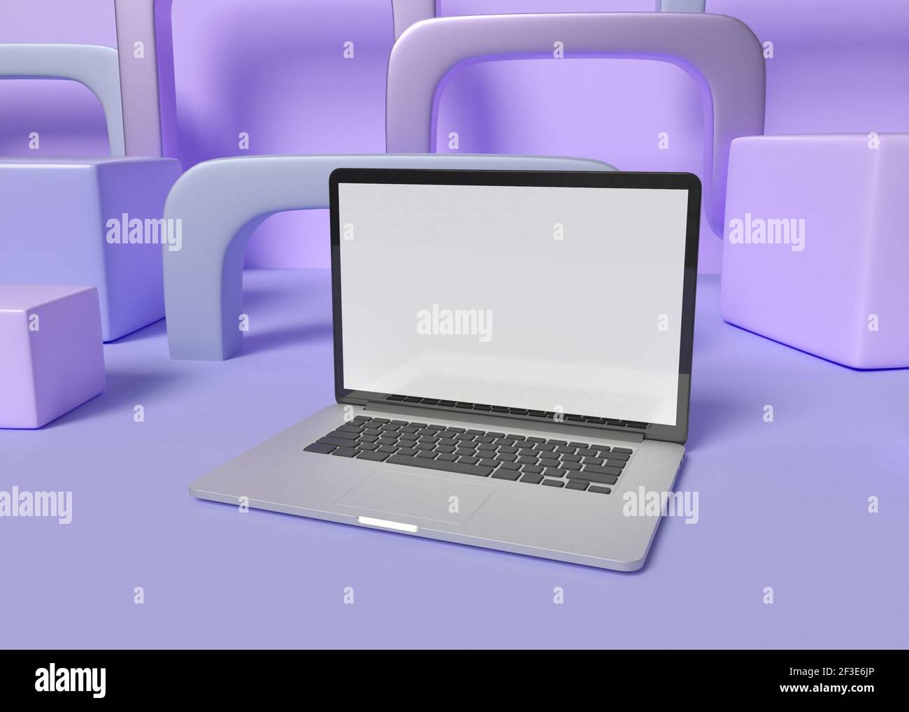 3D Illustration. Laptop with blank screen Stock Photo - Alamy