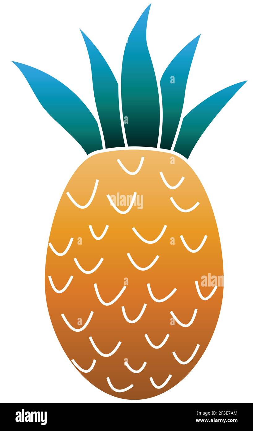 Pineapple fruit whole cut Stock Vector Images - Alamy