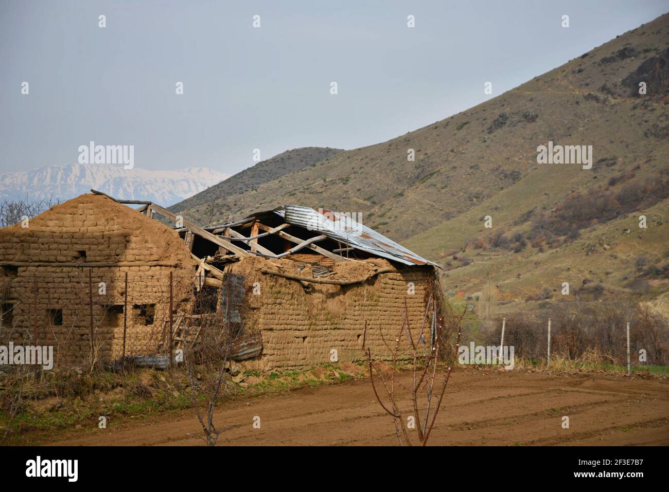 Old abandoned mud house in the countryside of Aghios Germanos in ...