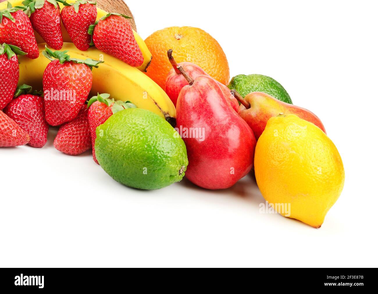fresh fruits isolated on a white Stock Photo - Alamy