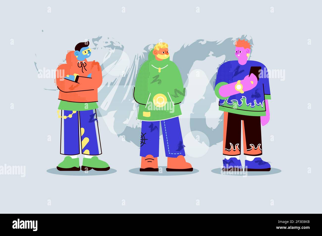 Full body young smiling Stock Vector Images - Alamy