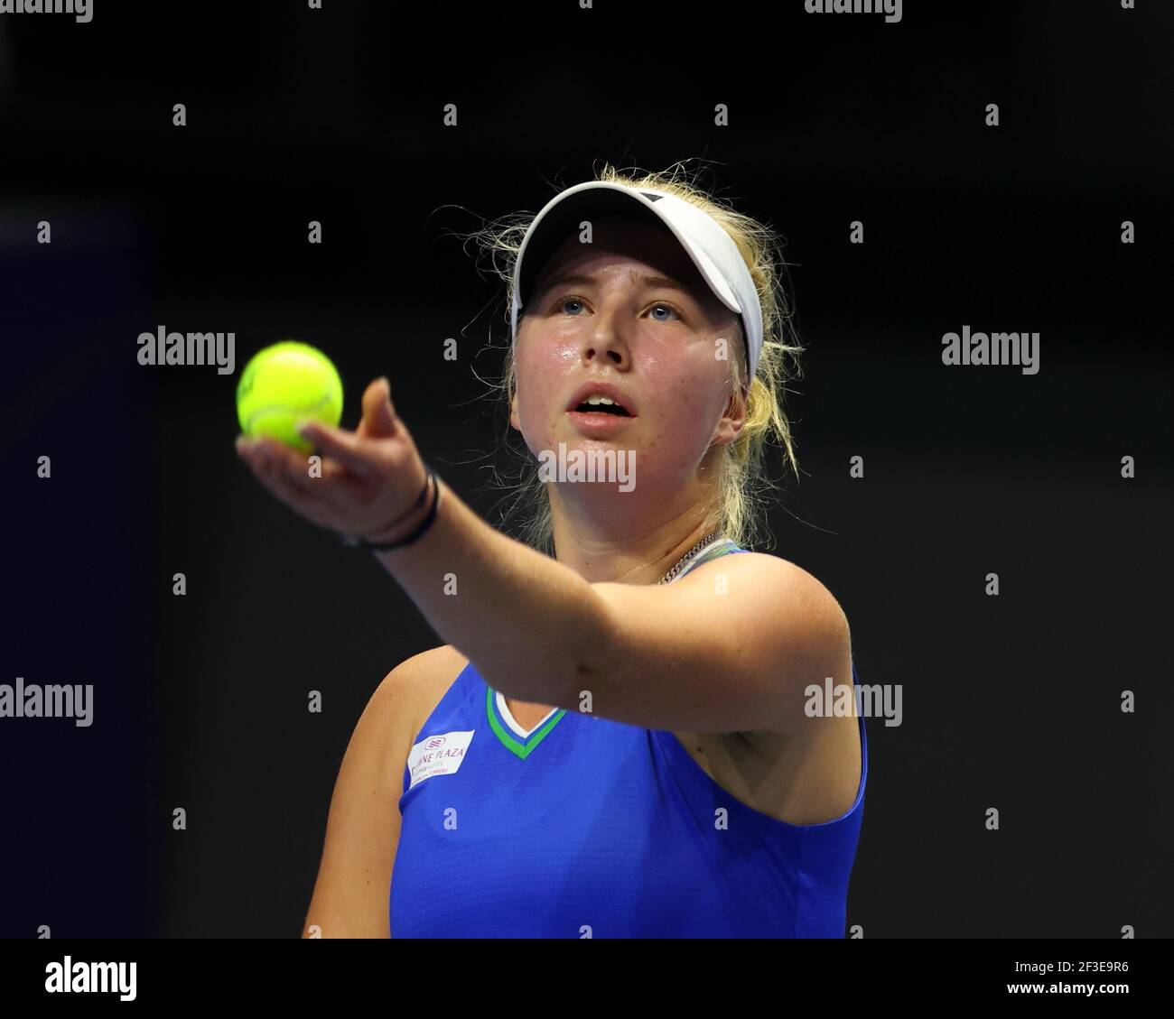 Clara Tauson of Denmark seen in action during a match against Daria ...