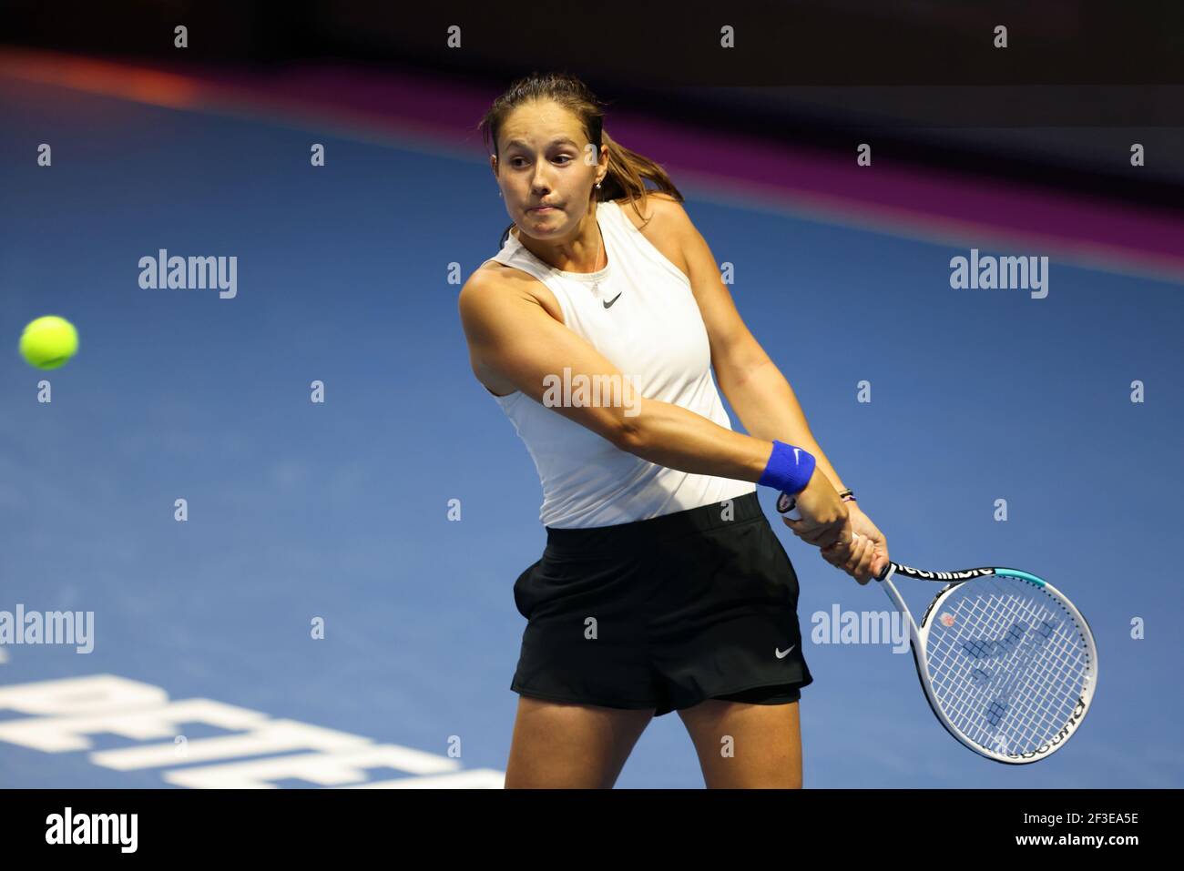 Daria Kasatkina of Russia seen in action during a match against Clara ...