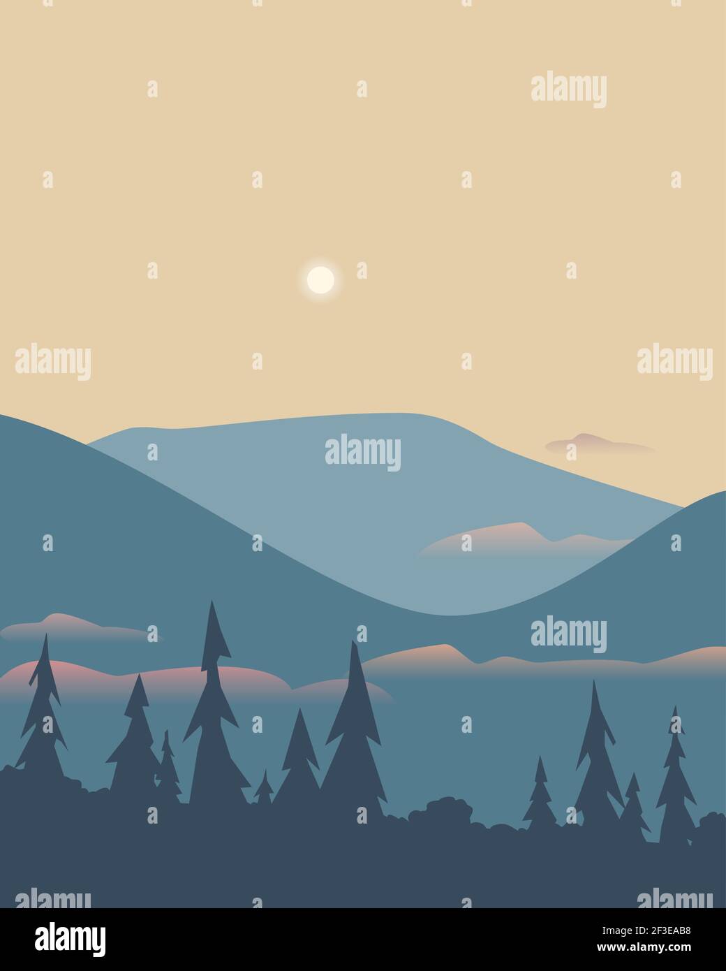 Blue ridge mountains scenic view Stock Vector Images - Alamy