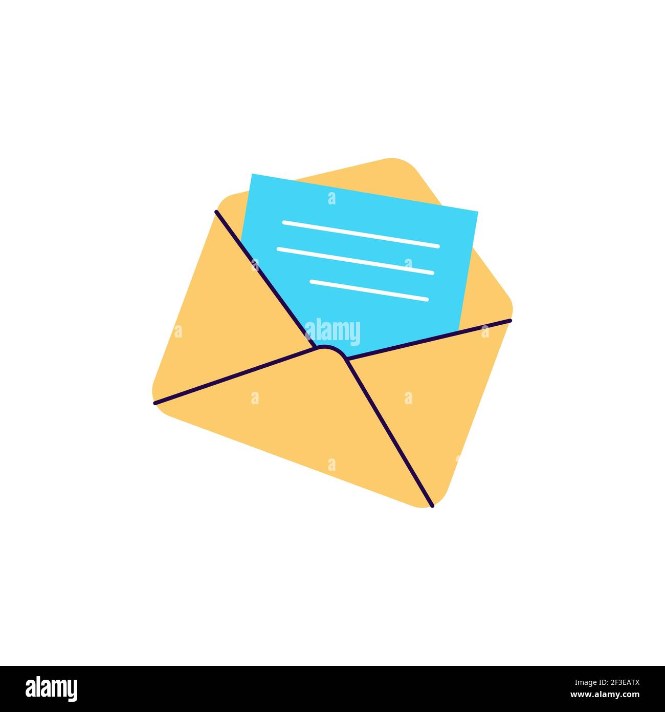 Letter in envelope message icon flat vector Stock Vector Image & Art ...