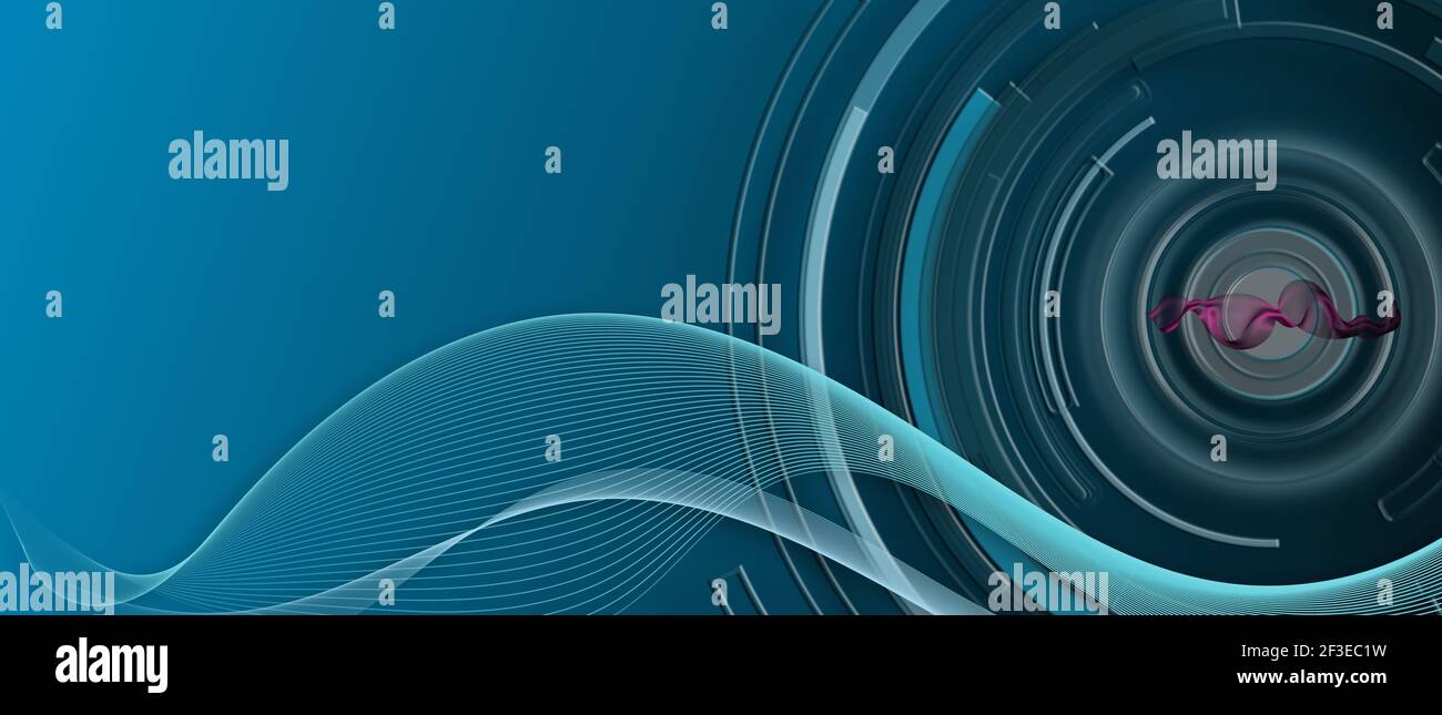 Abstract wavy background. Blue mesh wave, circles on pastel blue ...