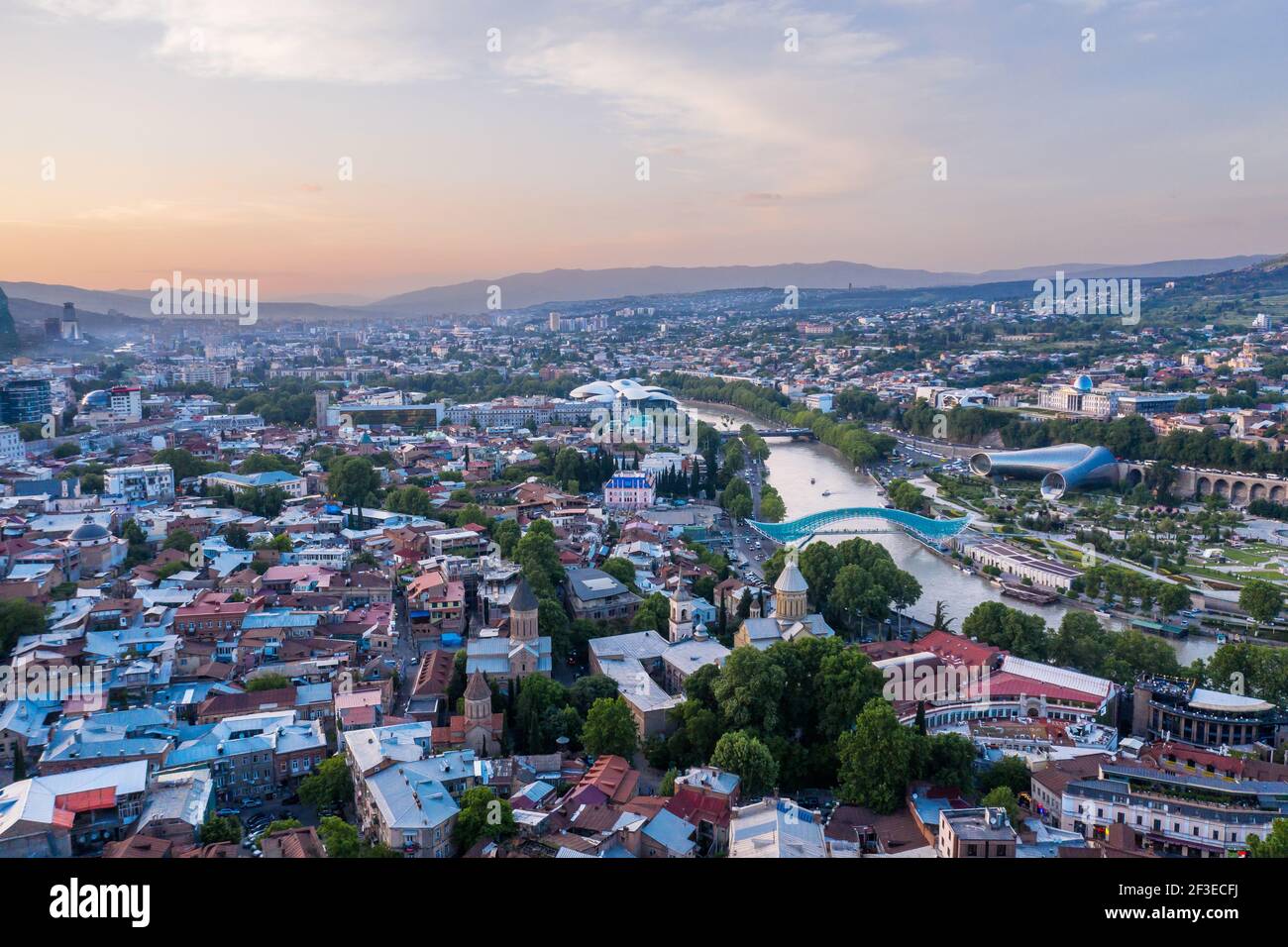 Aerial view of Tbilisi. Georgia Stock Photo - Alamy