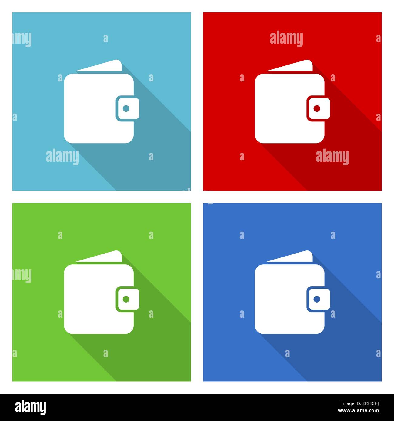 Purse, wallet icon set, flat design vector illustration in eps 10 for ...