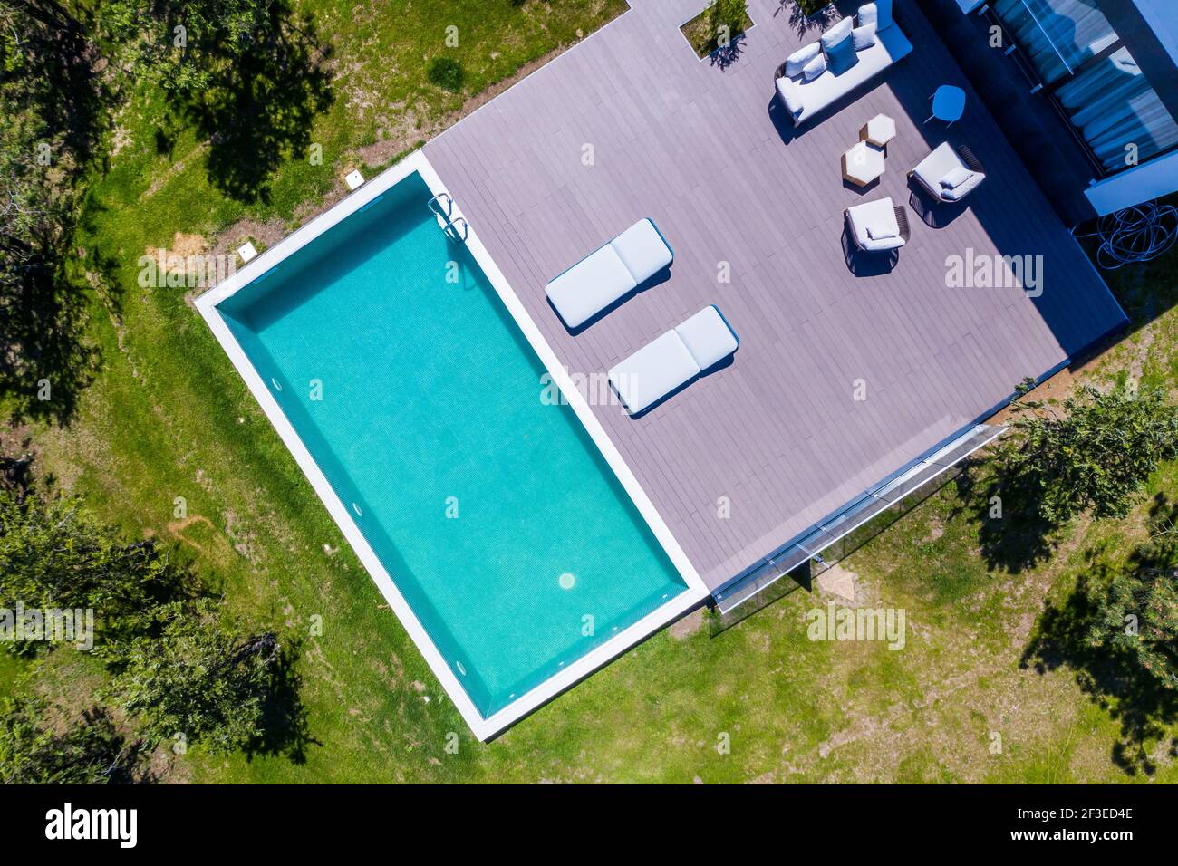 Aerial view of the house with pool Stock Photo - Alamy
